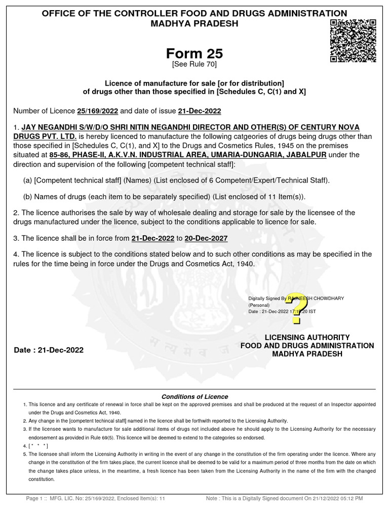 Drugs Manu Licence Form | PDF | License | Tablet (Pharmacy)