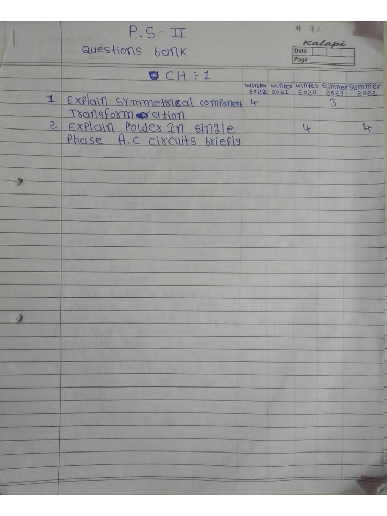 P.S-2 (Questions Bank) | PDF