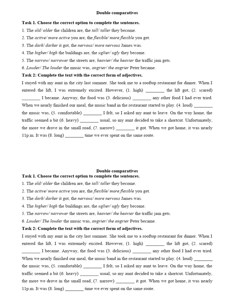 Double comparatives | PDF