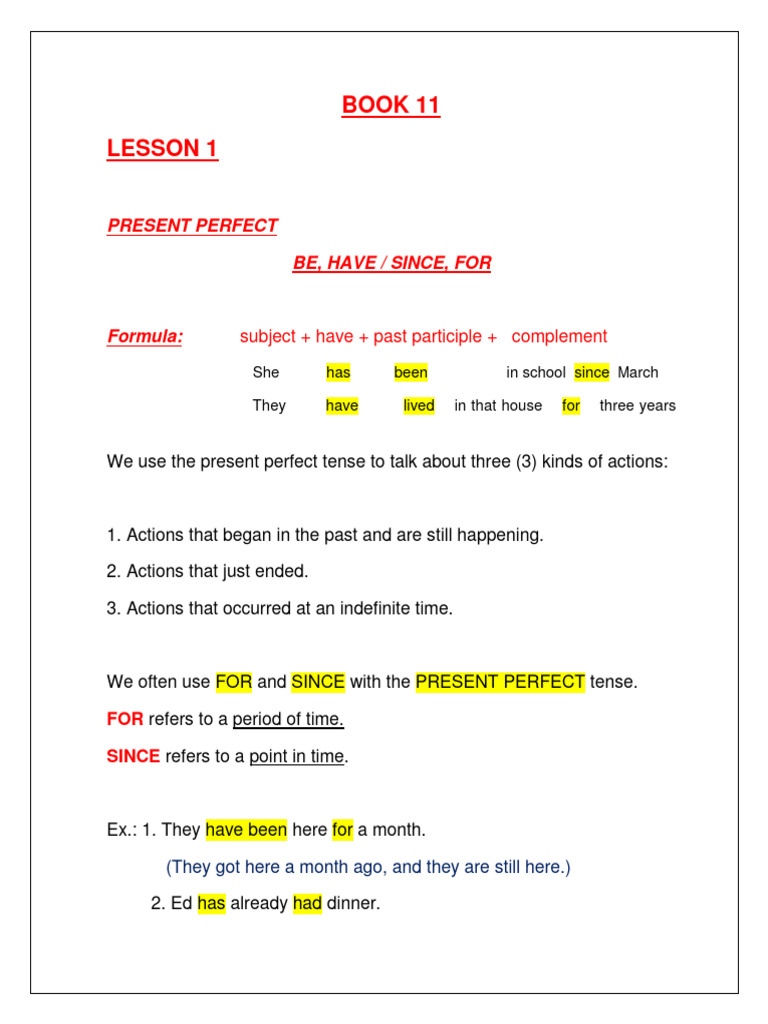 Present Perfect Tense Explained | PDF | Verb | Adjective