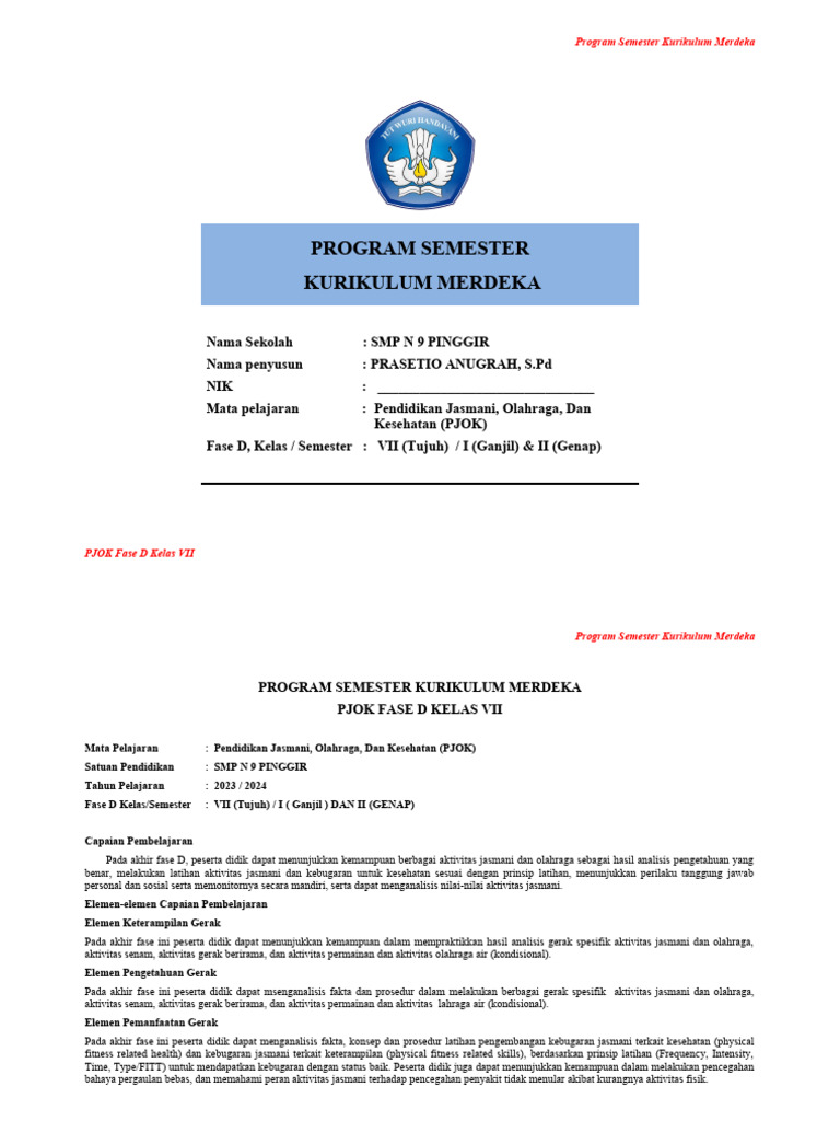 PROMES Kurikulum Merdeka | PDF