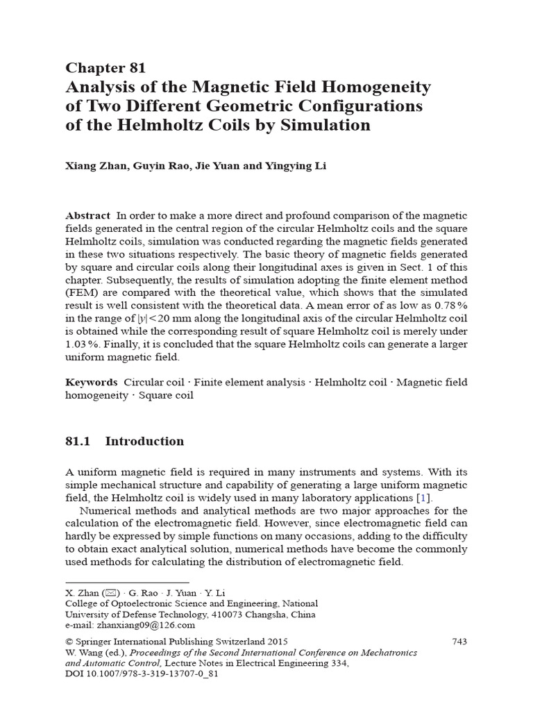 Analysis of The Magnetic Field Homogeneity of Two Different Geometric ...