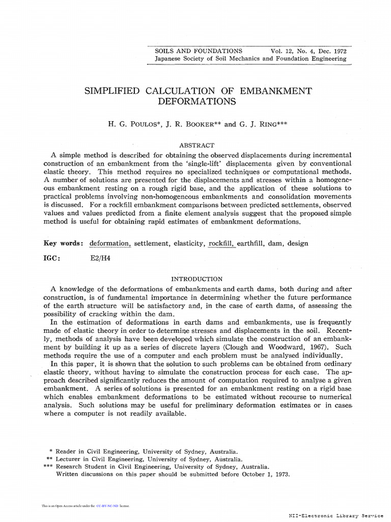 Simplified Calculation of Embankment | PDF | Deformation (Engineering) | Elasticity (Physics)