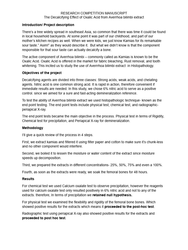 Research Competition Manuscript | PDF | Histopathology | Acid