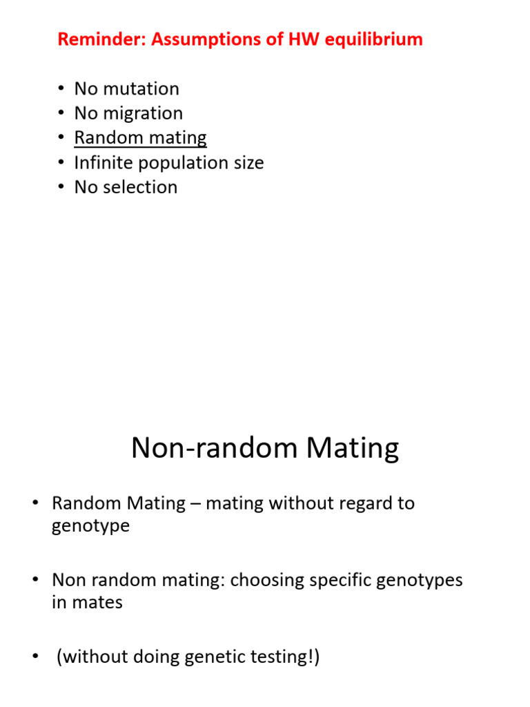 Non-Random Mating and Heterozygosity | PDF | Zygosity | Inbreeding