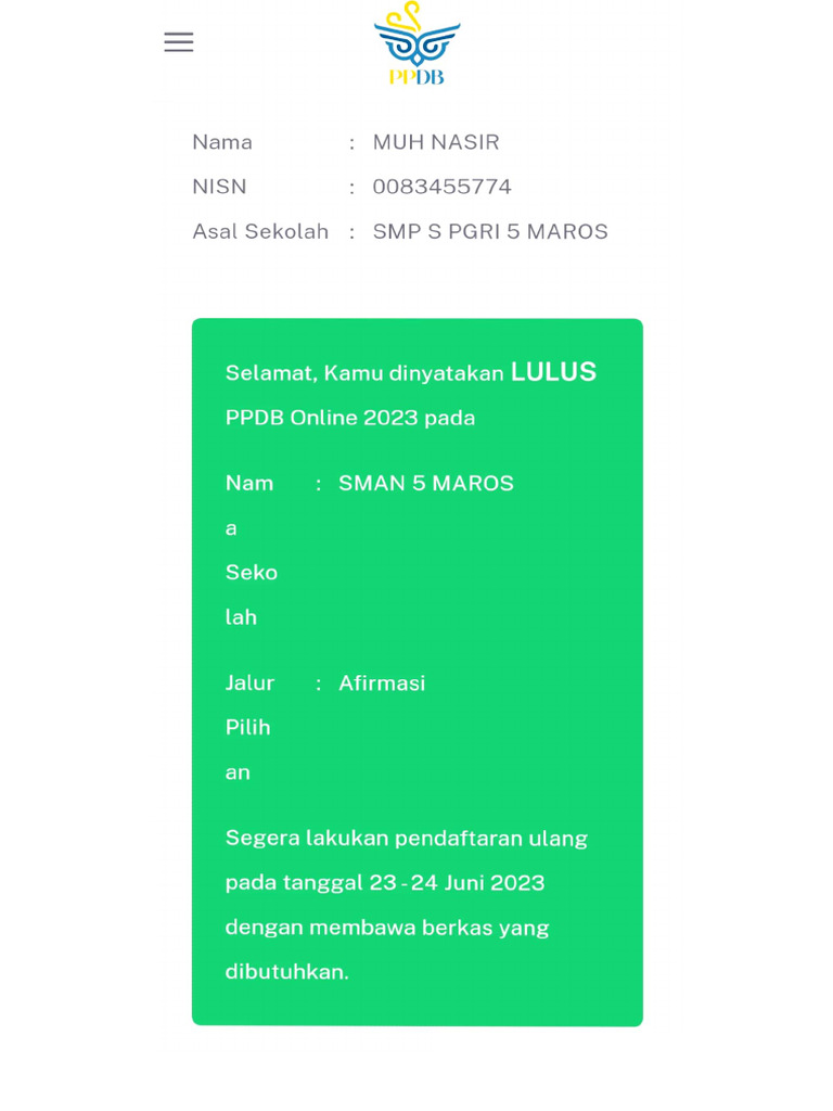 Bukti Lulus Nasir | PDF