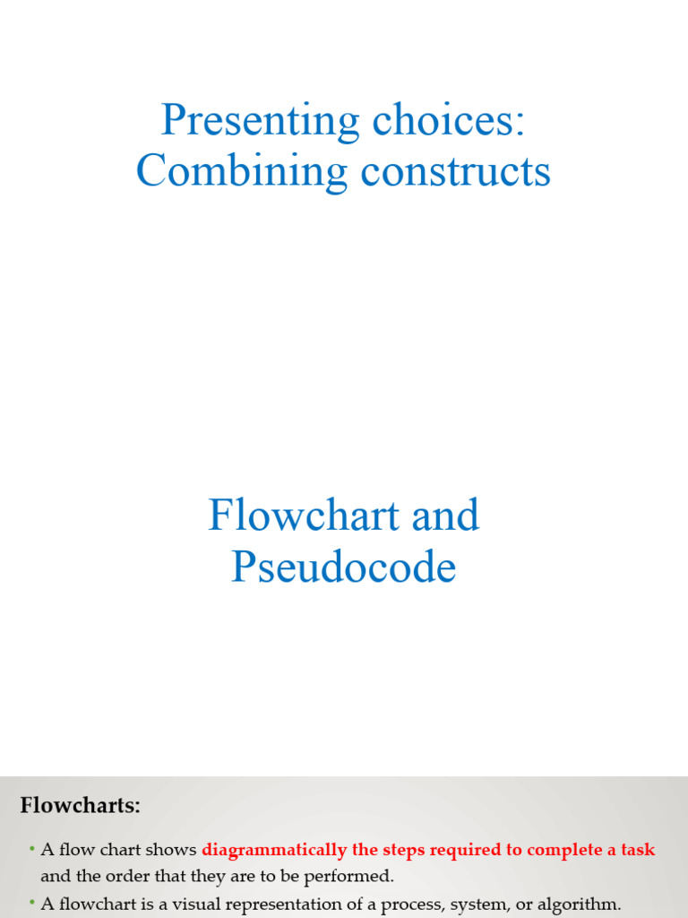 Flowcharts and Pseudocode Basics | PDF | Data Type | Area