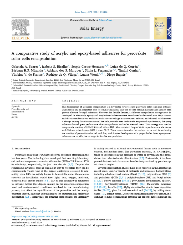 Acrylic vs. Epoxy Adhesives for PSCs | PDF | Raman Spectroscopy | Epoxy