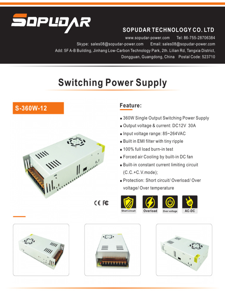 file_1574336074_S-360W-12-Switching-Power-Supply | PDF | Power Supply | Electricity