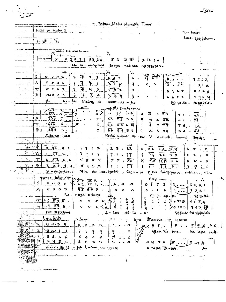 Betapa Mulia Nama Tuhan | PDF