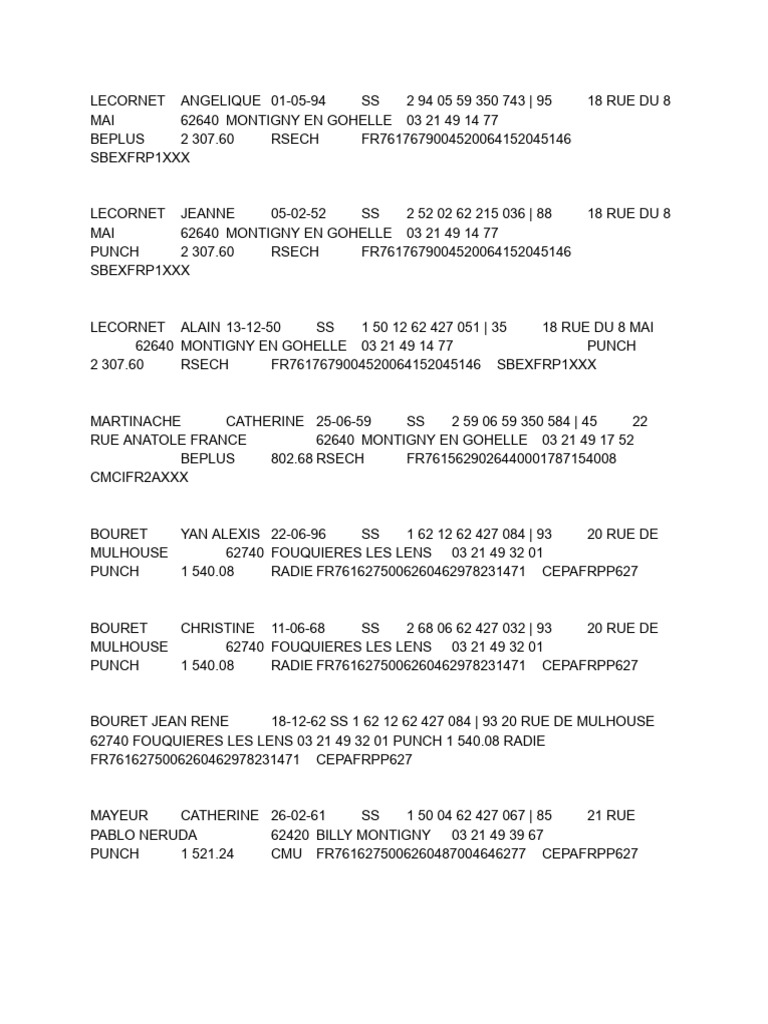France Iban Details (Sample) | PDF