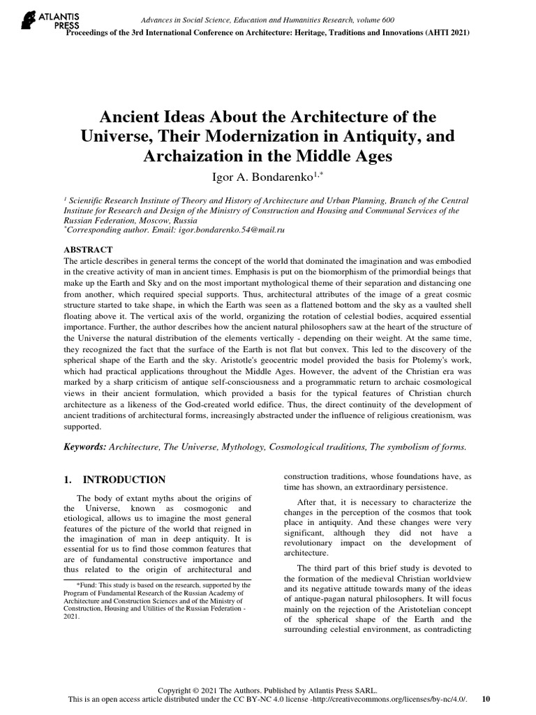 Ancient Ideas About The Architecture of The Universe, Their ...