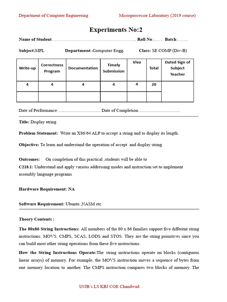 2 String Mpl Pdf String Computer Science Assembly Language 