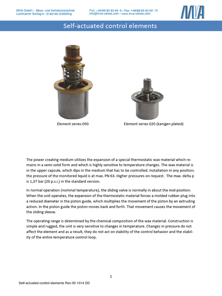 Self-Actuated Controlelements | PDF | Applied And Interdisciplinary Physics | Mechanical Engineering