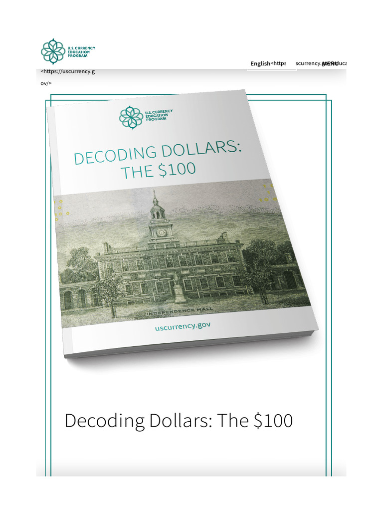 Decoding Dollars $100 - U.S. Currency Education Program | PDF | United ...
