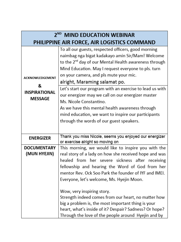 2ND Mind Education Webinar | PDF
