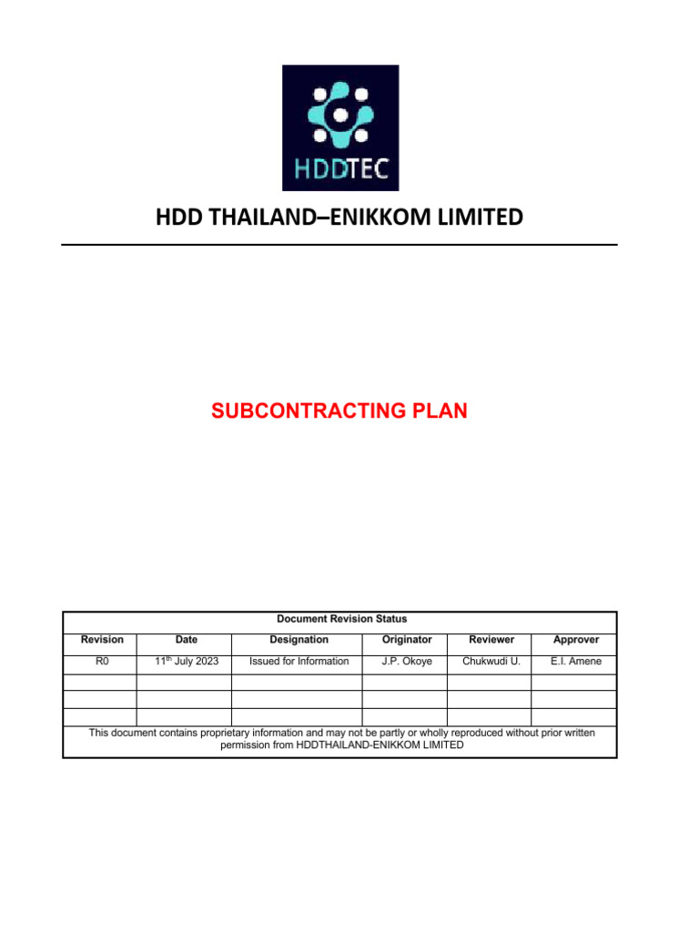 Attachment 4.6 - Company Subcontracting Plan | PDF | Government ...