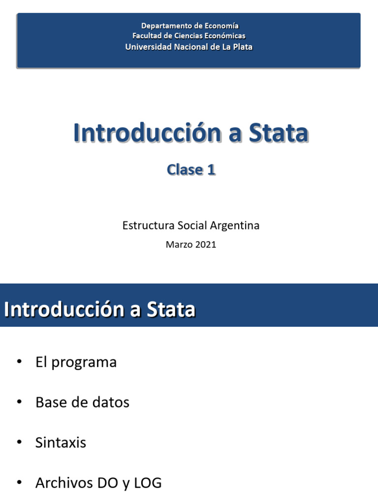 Introducción A Stata - Parte I | PDF | Archivo de computadora | Variable (informática)