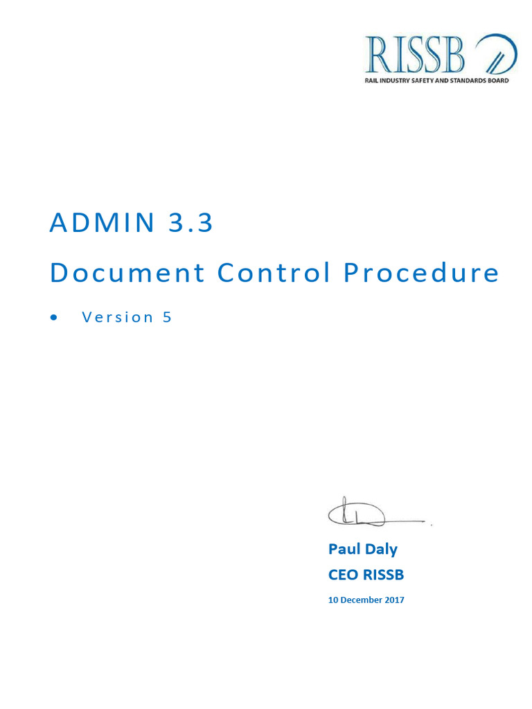 2020 01 ADMIN-3.3 Document-Control-Procedure V5 | PDF | Quality ...