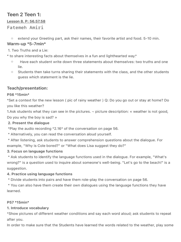 Teen 2 Teen 1:.pdf | PDF | Reading Comprehension | Vocabulary