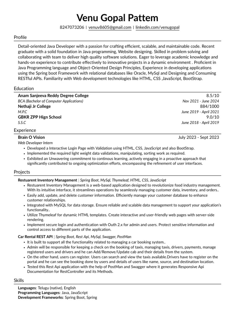 ETH Juniors CV Template | PDF | Java Script | World Wide Web