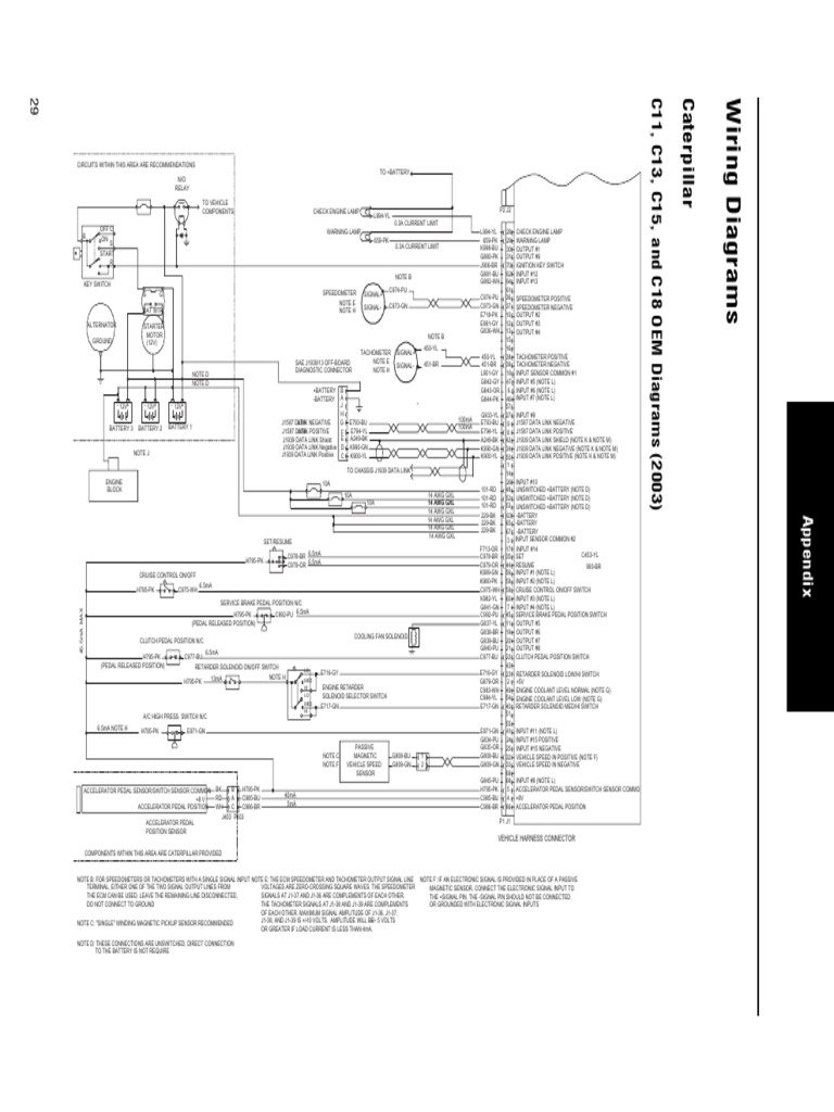 Caterpillar C11-C18 Wiring Diagrams | PDF | Throttle | Clutch