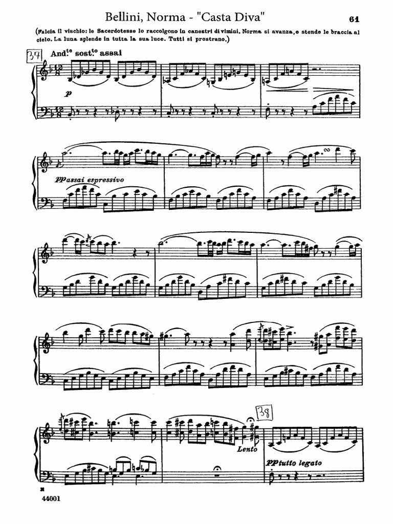 Bellini - Norma - Casta Diva - CANTO E PIANO | PDF