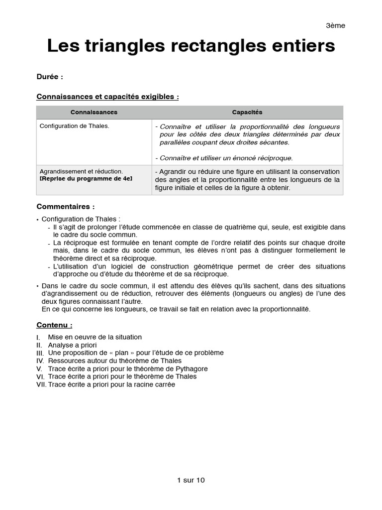 Triangles rectangles et théorème de Thales | PDF | Triangle | Géométrie