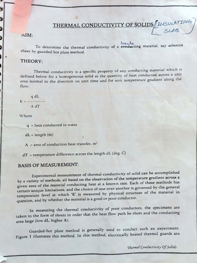 Thermal Conductivity of Insulating Material | PDF | Electrical ...