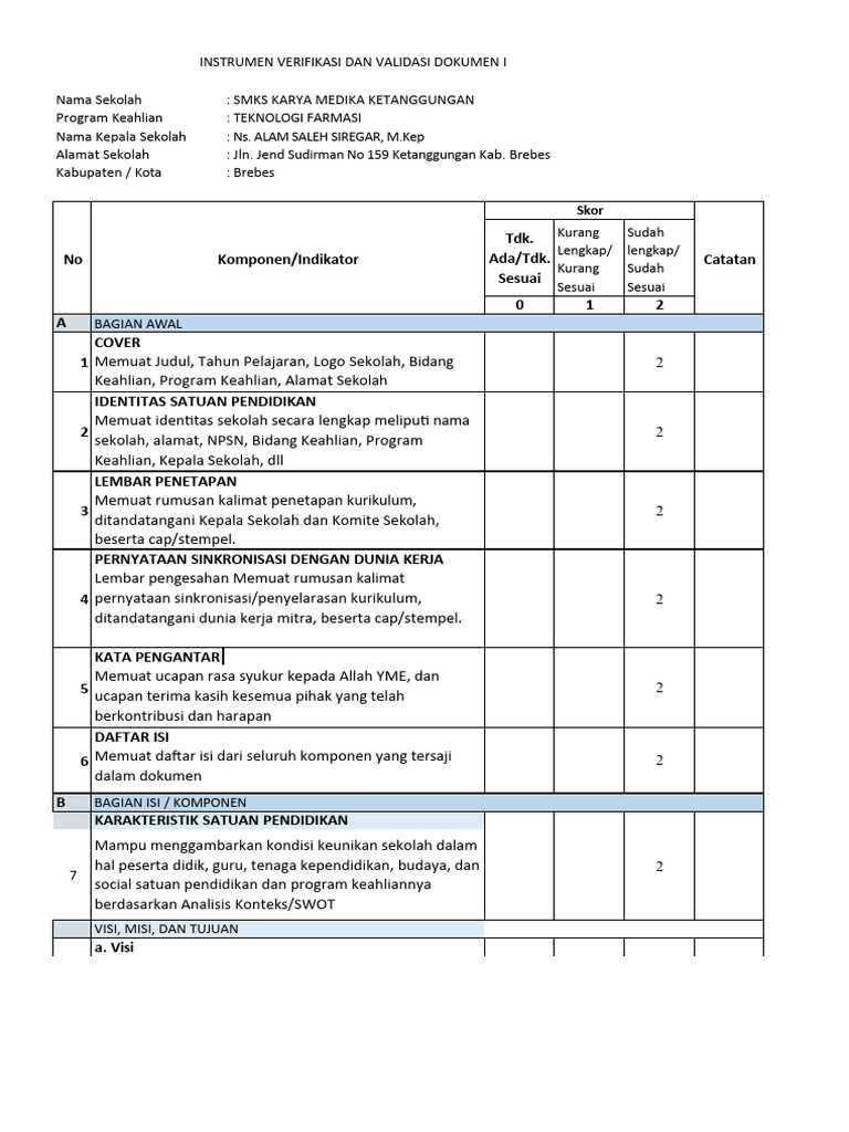 Instrumen KSP Farmasi | PDF