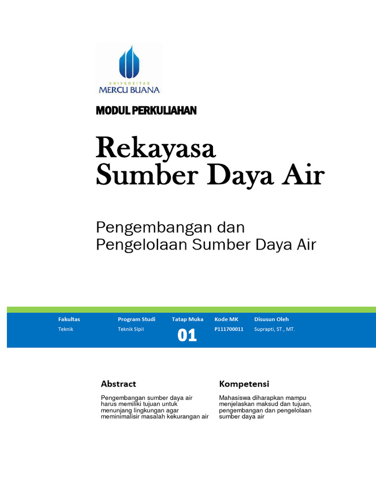 Modul 1. Pengembangan Dan Pengelolaan Sumber Daya Air | PDF