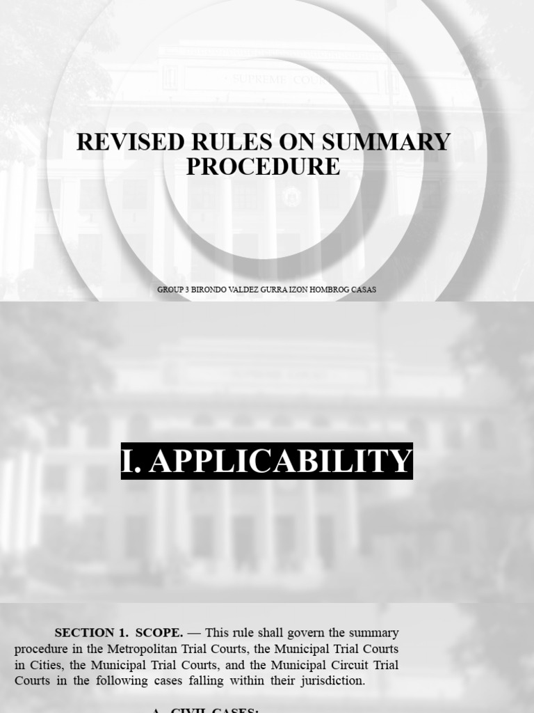 Summary Procedure | Download Free PDF | Lawsuit | Complaint Summary Procedure | Download Free PDF | Lawsuit | Complaint