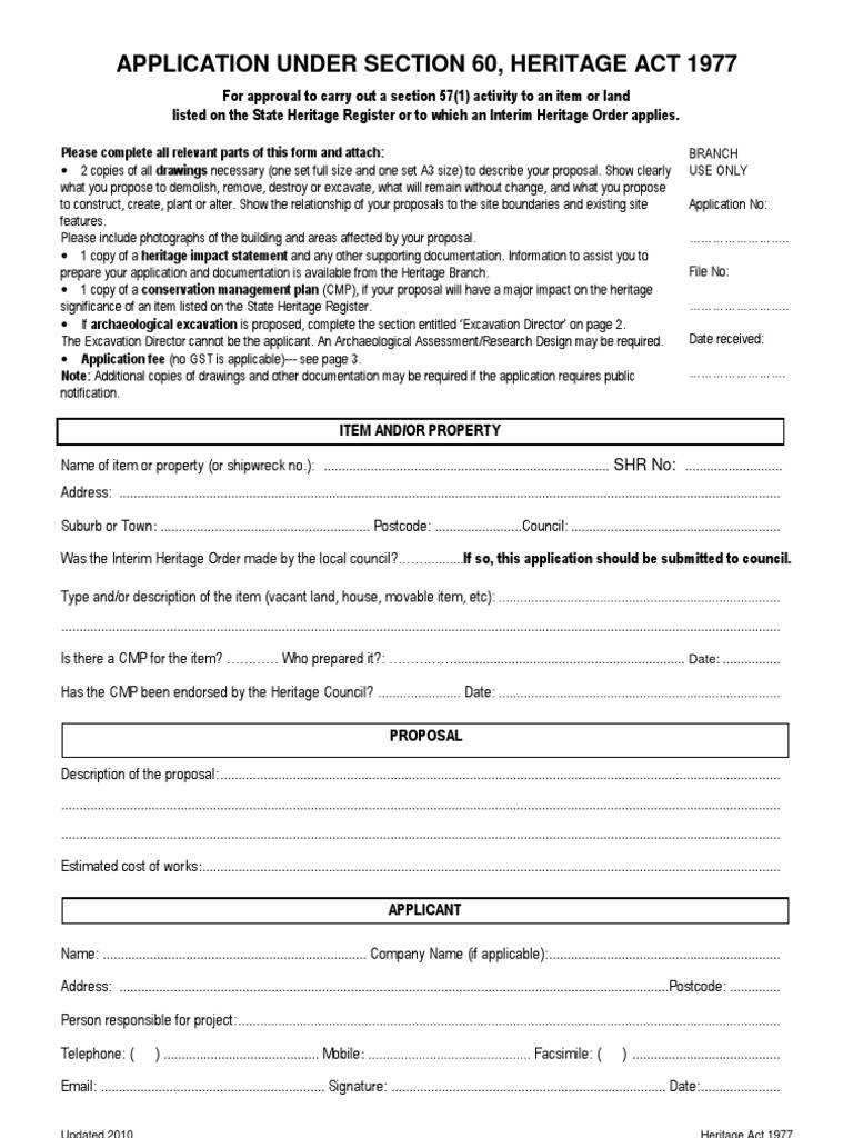 s60 Application Form | PDF | Archaeology | Excavation (Archaeology)