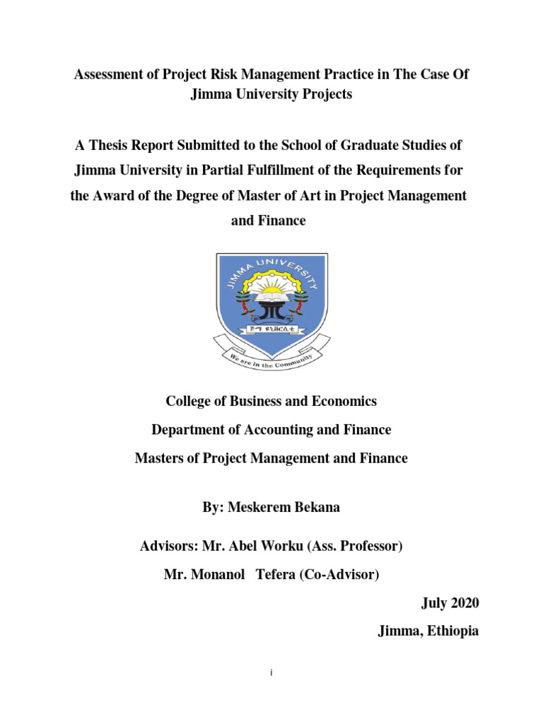 Assessment of Project Risk Management Practice in The Case of Jimma University Projects | PDF ...