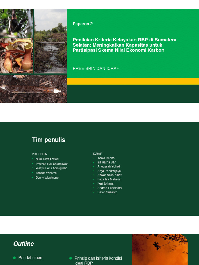 Paparan2-Penilaian-Kriteria-Kelayakan-RBP Sumsel1 - Ed v2 (ICRAF - BRIN) | PDF