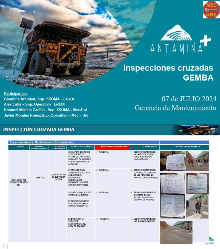 Inspecciones Cruzadas GEMBA - LASER | PDF