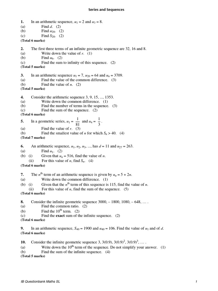 Series and Sequences | PDF