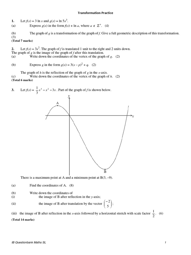 Transformations Practice Pdf Cartesian Coordinate System