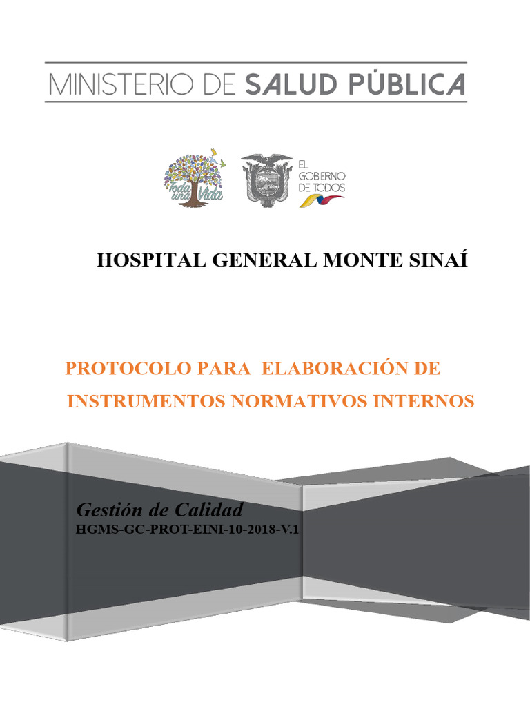PROTOCOLO Calidad NORMATIVA PARA PROTOCOLOS INTERNOS | PDF | Hospital | Sistema de manejo de calidad