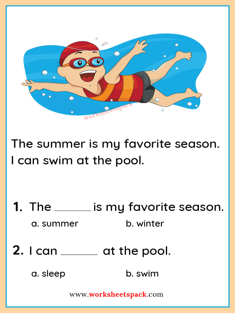 Summer Reading Comprehension Worksheets | PDF