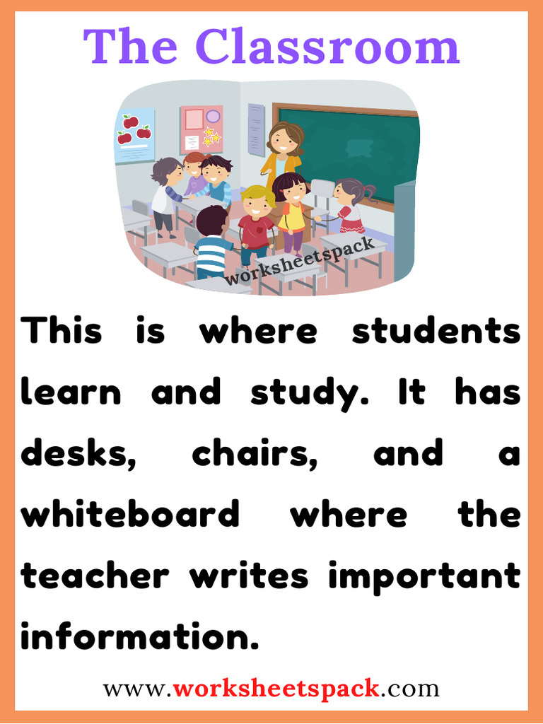 Reading Comprehension About School Rooms and Places | PDF