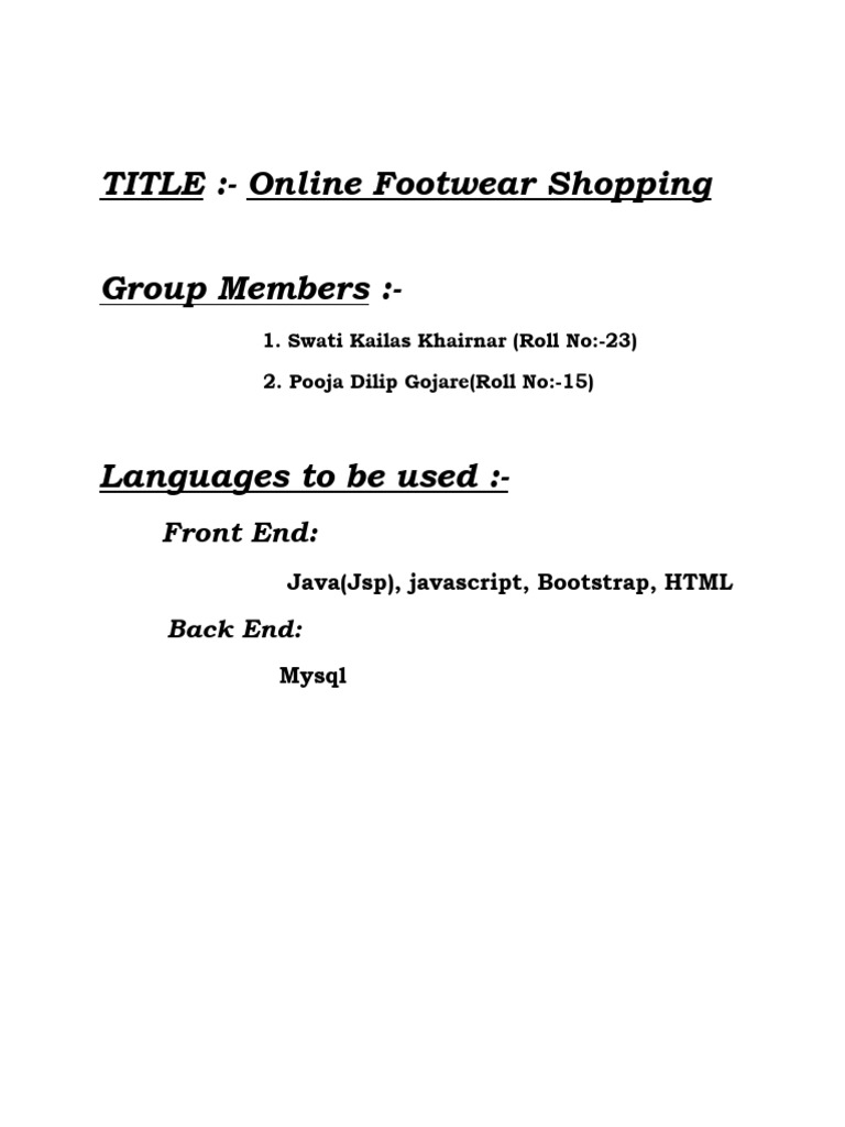 Footwear synop | PDF | Usability | System