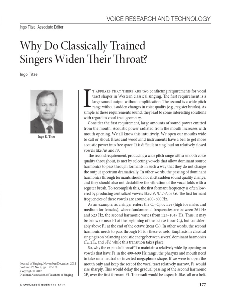Why Do Classically Trained Singers Titze | PDF | Singing | Vowel