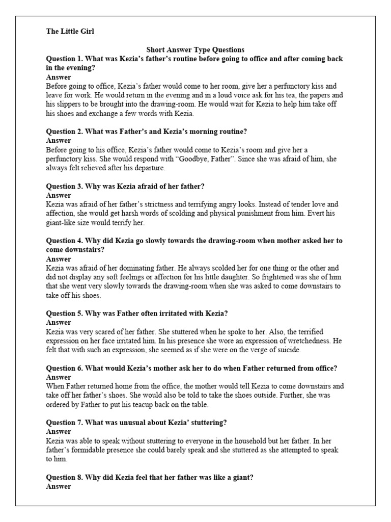 The Little Girl Notes | PDF | Stuttering | Anger