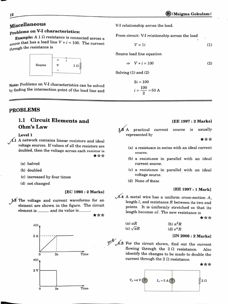 Electrical Circuit Problems | PDF | Electrical Network | Electrical Resistance And Conductance