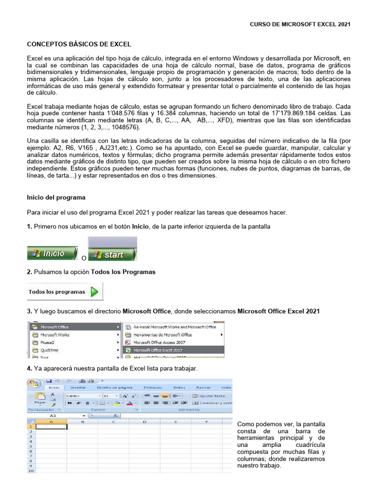 Conceptos Basicos de Excel | PDF | Microsoft Excel | Hoja de cálculo