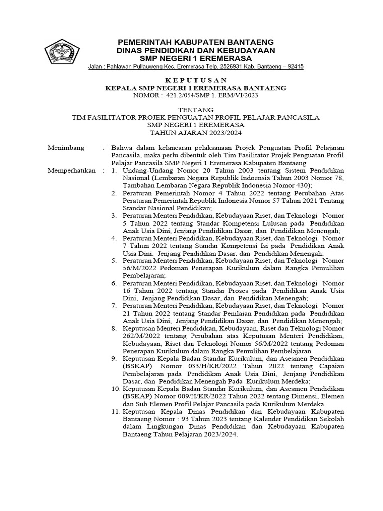 SK Tim P5 Kur Merdeka 2023 | PDF