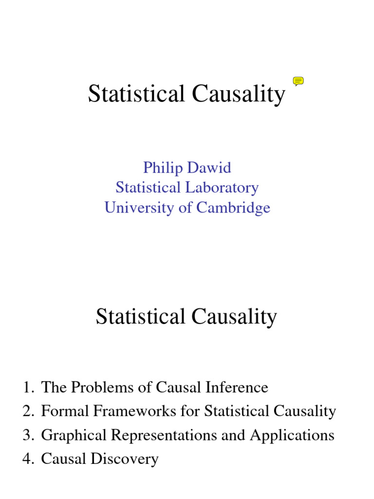 Causality (Slides 2009 Video Link) - Philip Dawid | PDF | Causality | Confounding