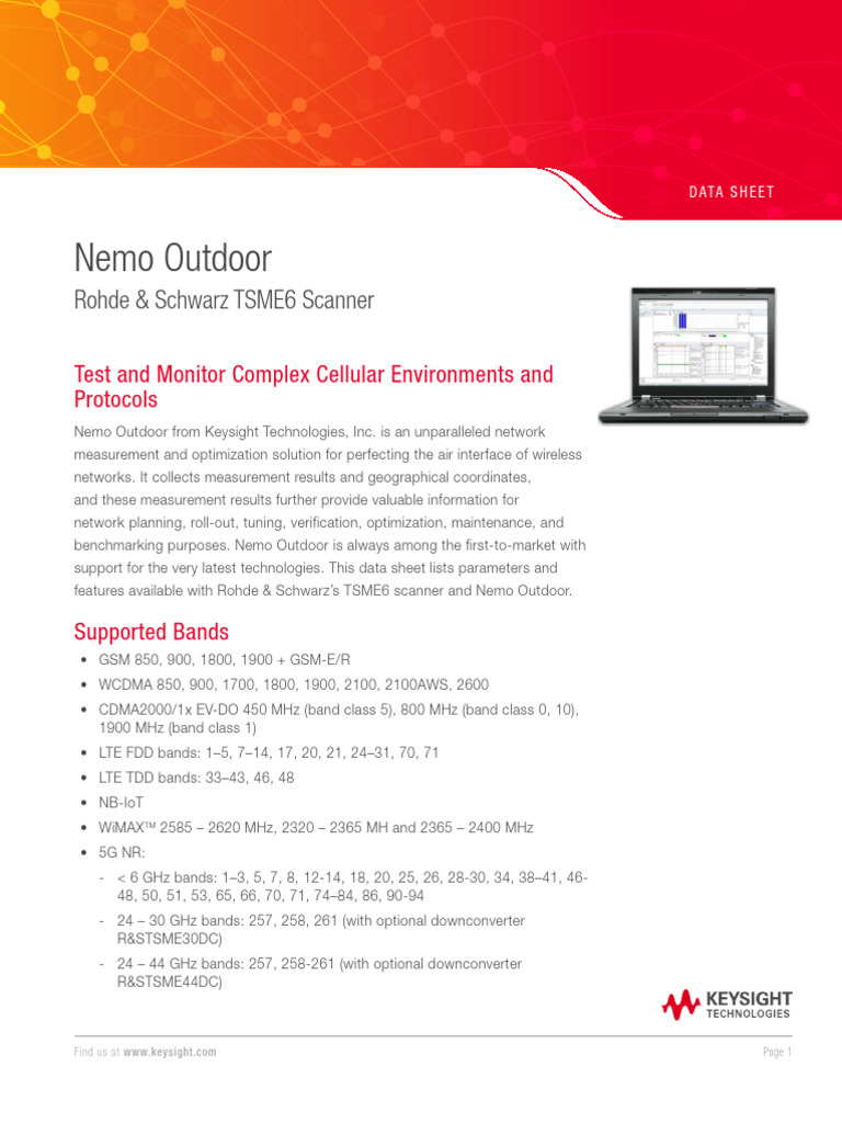 5992-3356EN Nemo Outdoor Rohde Schwarz TSME6 Scanner DS | PDF ...