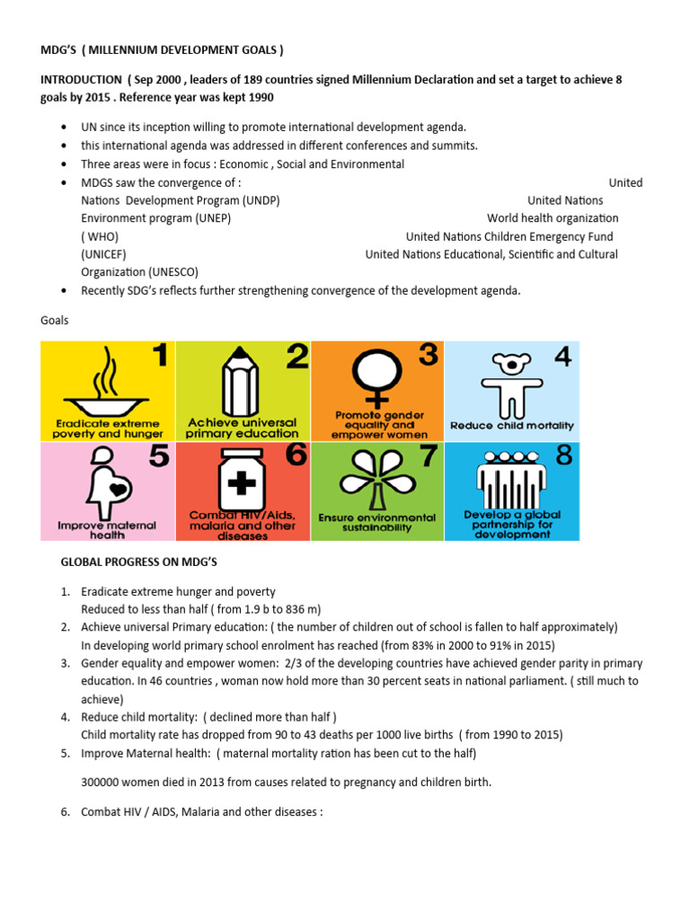 Mdgs | PDF | Millennium Development Goals